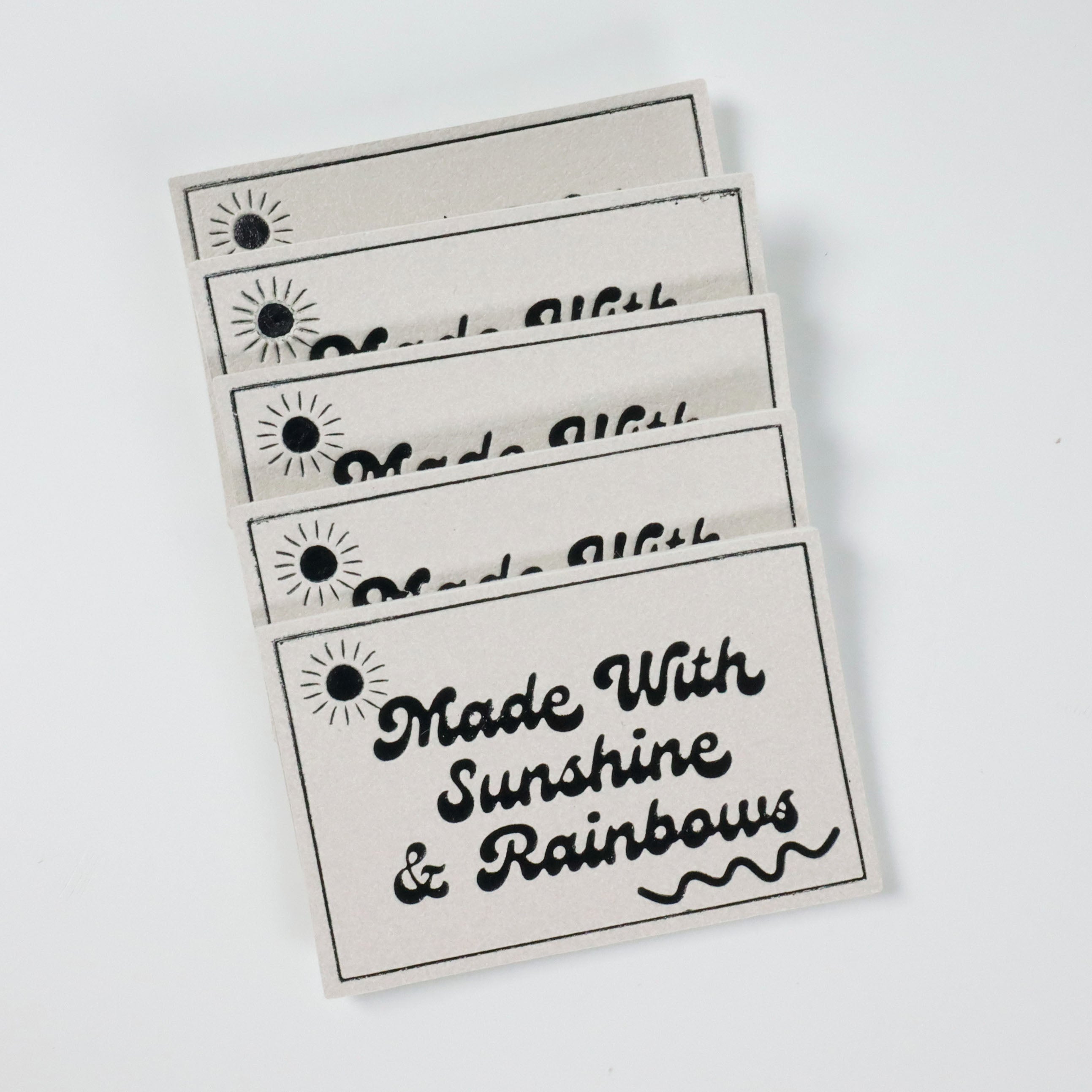 Made with Sunshine | Vinyl Labels Pack of 5 – Sewing Blurbs